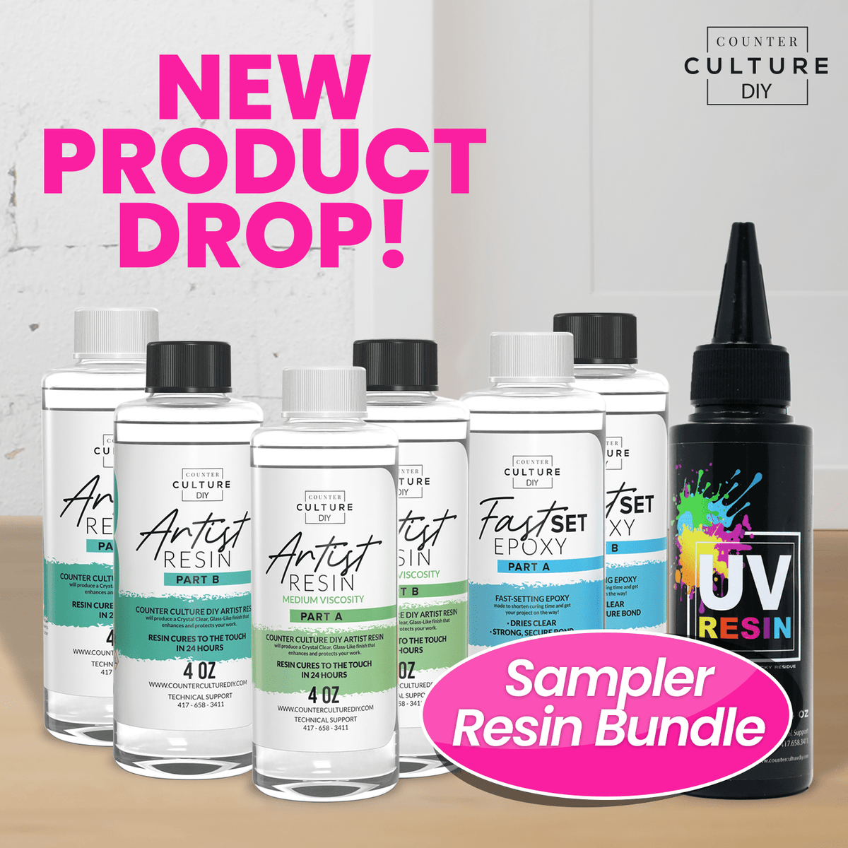 Resin Sample Kit – Try 4 CCDIY Resin Formulas | Counter Culture DIY